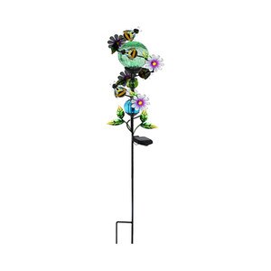 Bee Solar LED Garden Stake Metal, Glass & Plastic 5.75"x36"H