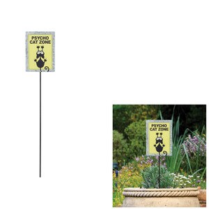 Regal Home & Garden Funny Sign Small Psycho Cat Zone Metal 4"x.01"x21"H