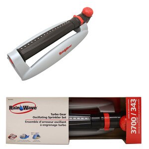 RainWave Turbo Gear Oscillating Sprinkler Plastic w/Timer Approx 3700 ...