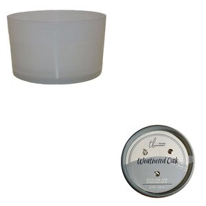 Jar Candle True Living Essentials 3 Wick Weathered Oak 14oz