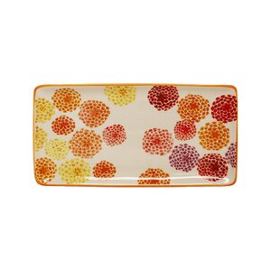 Heartland Hive Multicolor Flowers Rectangle Platter Ceramic 12.75"x6.35"x0.75"H