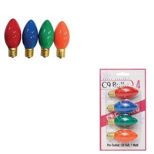 Basic Series C9 Replacement Bulbs 4 Pack Multi-Color Solid 120 Volt 7 Watt