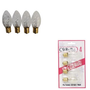 Basic Series C9 Replacement Bulbs 4 Pack Clear Transparent 120 Volt 7 Watt