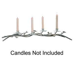 Transpac Metal Hanukkah Taper Candle Holder Silver Finish 30.5"x8"x3.5"H