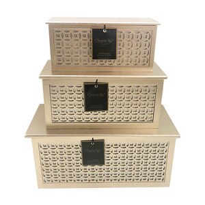 Inspire Me Set/3 Organizer Boxes Gold Nested 9.5x4x4.5"H, 11x5.5x6"H ...