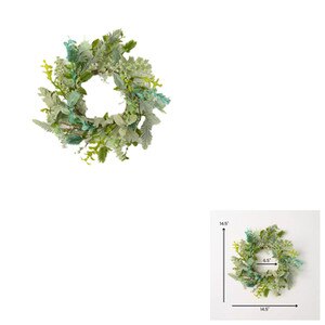 Sullivans Plastic Thistle/Mixed Leaf Mini Wreath/Ring 14.5"D