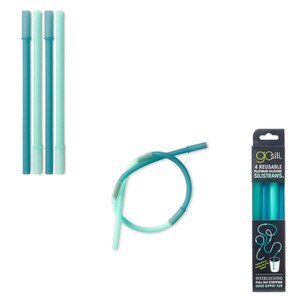 Go Sili 4 Pack Reusable Platinum Silicone Sili Straws Standard Size ...