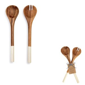 Demdaco SET/2 Acacia Wood & Acrylic Serving Utensils, White Acrylic, 3 ...