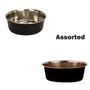 Heavy Bowl, Metal, Black w/Non Slip Bottom Ring 8.25"Dx2.65"H