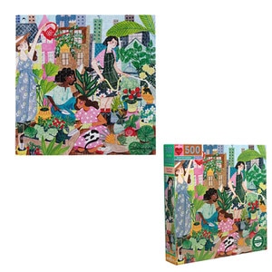 Eeboo Rooftop Garden 500 Piece Jigsaw Puzzle w/Artist Playlist, 23"x23"
