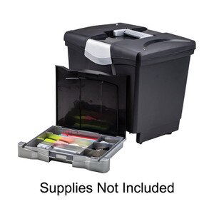 Storex Portable Letter Size File Box w/ Pull Out Bottom Tray, Plastic ...