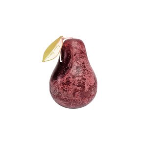 Vance Kitira Timber Wax Pear Shaped, Wine Color Unscented Candle 3"Dx4.5"H