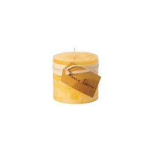 Vance Kitira Timber Wax Candle Pillar Pale Yellow Color, Unscented 3.25 ...