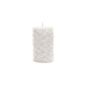 Vance Kitira White Flower Pillar Candle, Unscented 3"Dx4.5"H