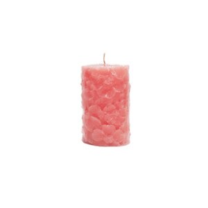 Vance Kitira Pink Flower Pillar Candle, Unscented 3"Dx4.5"H